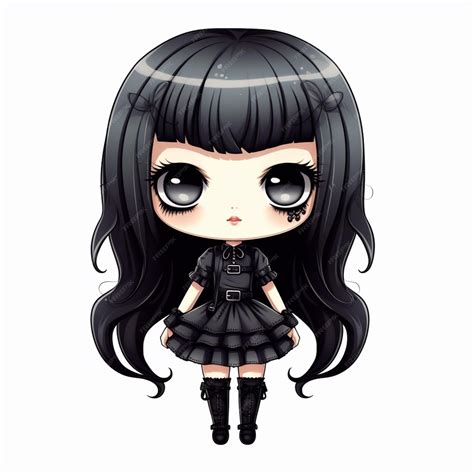 Premium Ai Image Anime Girl With Long Black Hair And Black Dress