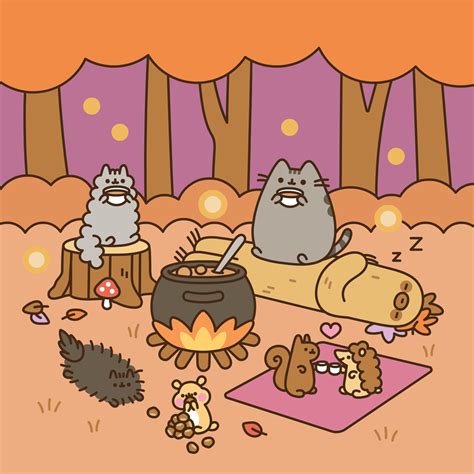 プシーンの壁紙  Pusheen The Ghost And Terrified Cat Cursor