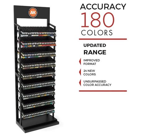 Ak Interactive Real Colors 17ml Ak Modular Display Rack 26 Standard Colors 24 Civil Colors