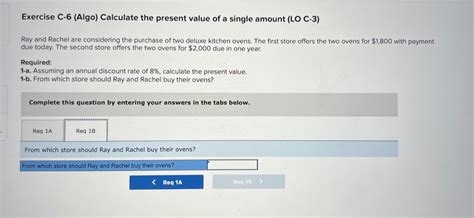 solved exercise c 6 algo calculate the present value of a