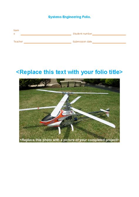 Systems Engineering Folio Template Project Planning And Design Studocu