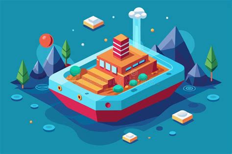 A Colorful Customizable Floating Structure Is Surrounded By Mountains