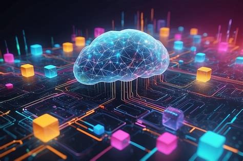 Premium Photo Big Data And Cybersecurity 3d Illustration Neural Network And Cloud Technologies