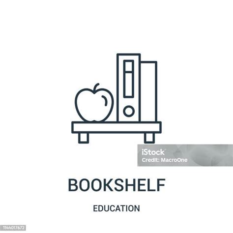 Bookshelf Icon Vector From Education Collection Thin Line Bookshelf