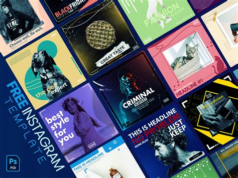 Instagram Templates Free Psd Templates