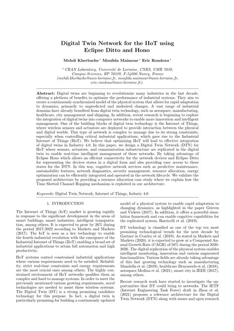 pdf digital twin network for the iiot using eclipse ditto and hono