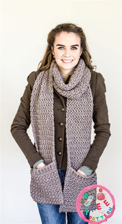 Crochet Scarf With Pockets Free Patterns Crochet Scarves Crochet
