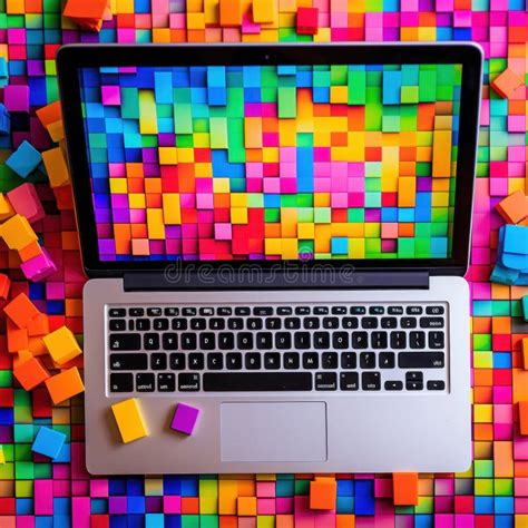 A Pixelated Pattern Of Bright Colors That Can Add A Playful And Touch To Any Computer Desktop