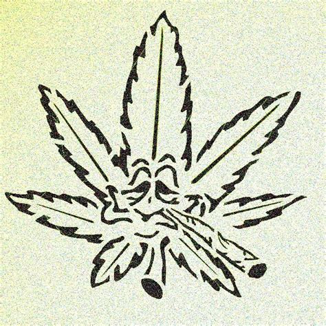 Weed Leaves Stencils