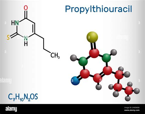 Propylthiouracil Ptu Molecule It Is Thiourea Derivative With