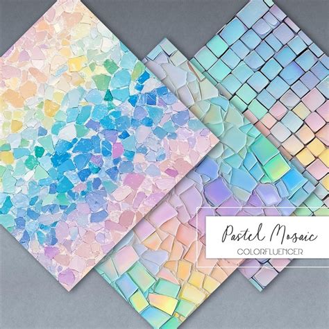 Mosaic Patterns Pastel Mosaic Seamless Pattern Digital Papers