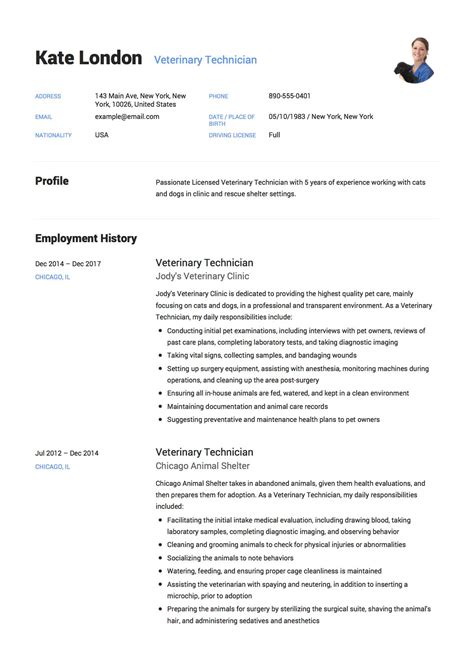 Vet Tech Resume Template
