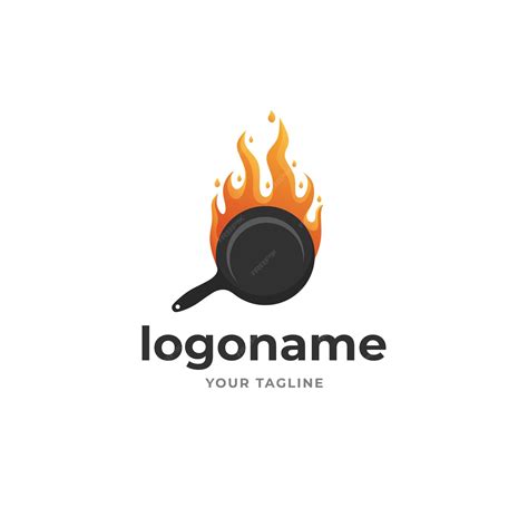 Premium Vector Roasted Hot Pan On Fire Logo Gradient Style For