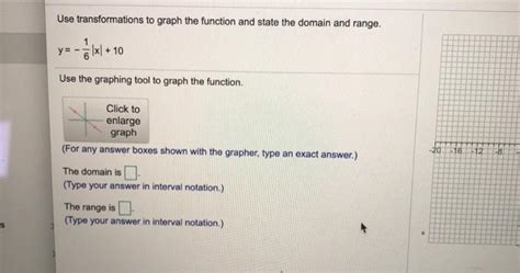 solved use transformations to graph the function and state