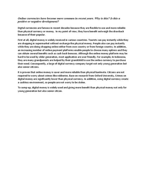 Ielts Writing Task 2 2nd Homework Pdf Money Teachers