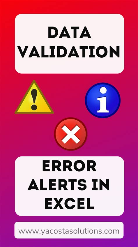 data validation error alert messages in excel with video tutorial