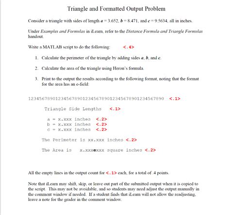 Solved Triangle And Formatted Output Problem Consider A