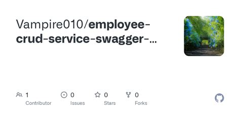 GitHub Vampire Employee Crud Service Swagger Mongodb