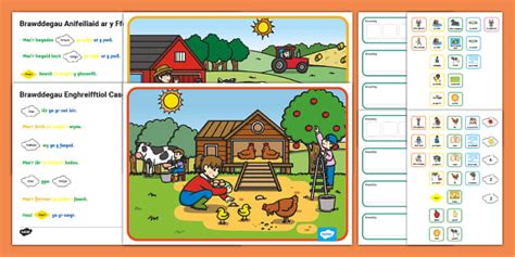 Stribedi Brawddegau Lluniaur Fferm