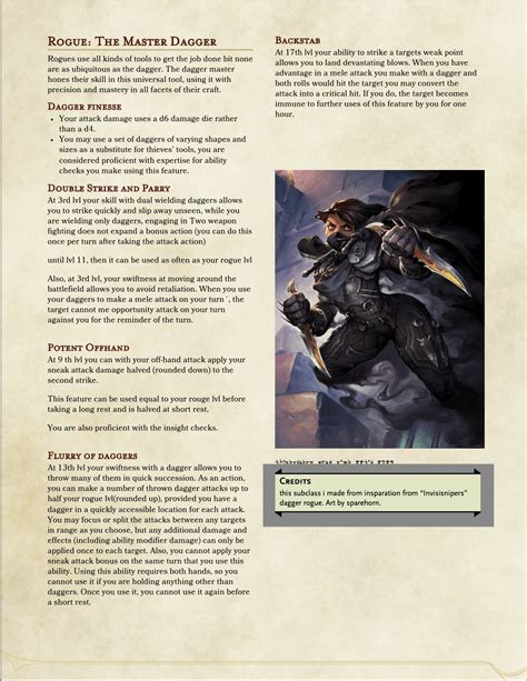 Rogue Subclass R Elchrpgfantasy