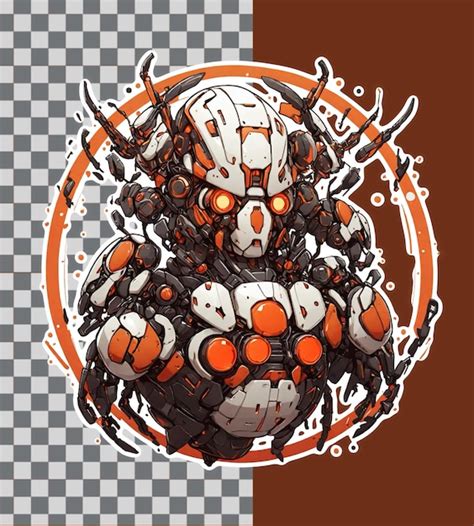 Premium Psd Robot Bee With Color Of Orange And White