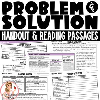 Problem And Solution Th Grade RI By The Resourceful Teacher
