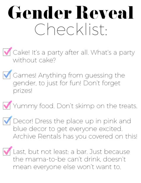 6 Gender Reveal Party Ideas A Party Checklist Archive Rentals