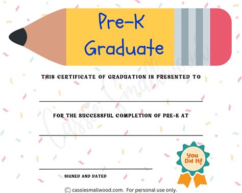 20 Preschool And Kindergarten Graduation Certificates Free Printable Cassie Smallwood