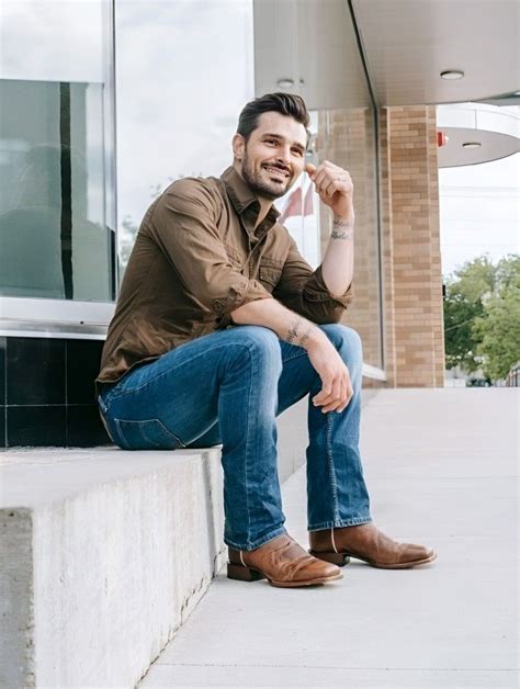 Jeans And Cowboy Boots Outfit Men