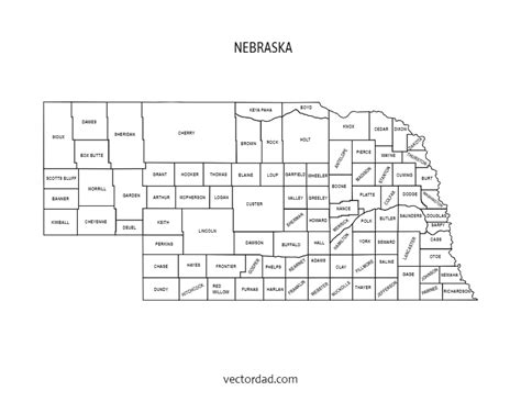 Nebraska County Map Editable And Printable State County Maps
