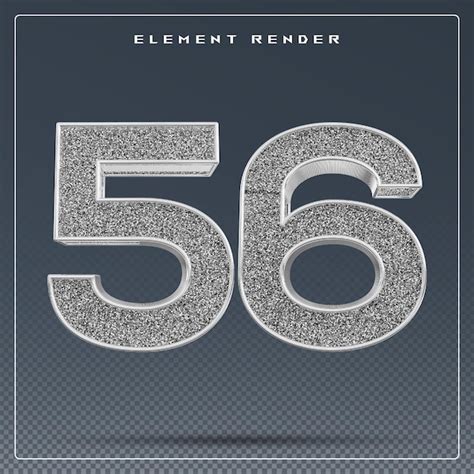 Premium Psd 56 Number Silver Glitter 3d Render