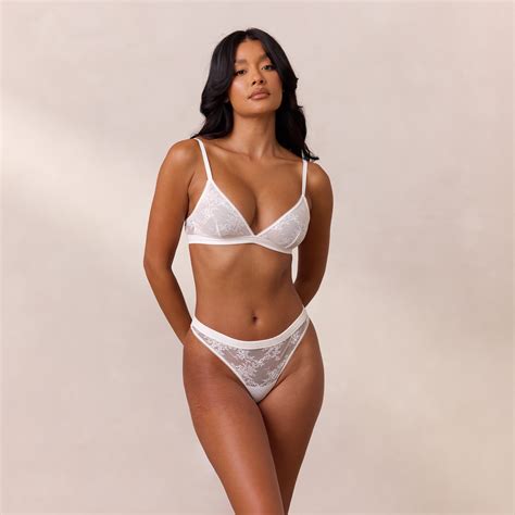 Lace Triangle Bralette White