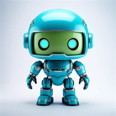 Premium Ai Image Adorable Robotic Avatar Introducing A Small Humanlike Robot With A Light Blue