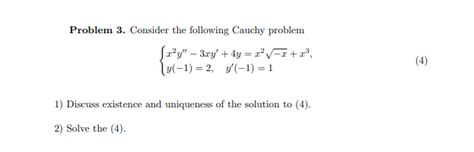 solved problem 3 ﻿consider the following cauchy