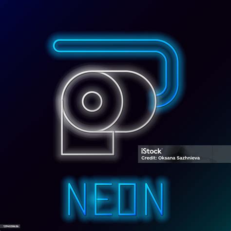 검은 색 배경에 고립 된 빛나는 네온 라인 화장지 롤 아이콘 다채로운 개요 개념 벡터 가정 생활에 대한 스톡 벡터 아트 및 기타 이미지 가정 생활 가정의 방 굴리기