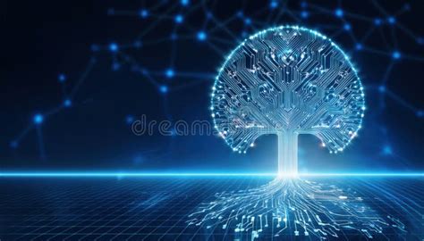 Futuristic Digital Brain Illustration With Glowing Neural Network And Technology Connections
