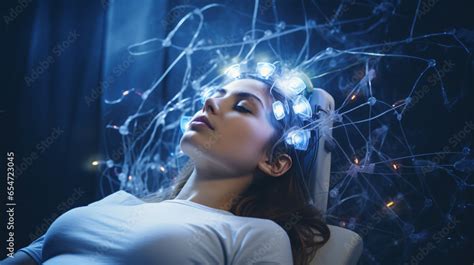 Brain Scan Concept Brain Computer Interface Monitoring Brain Activity