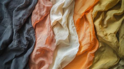 Collection Of Plant Based Dyed Textiles Showcasing Sustainable Fabric