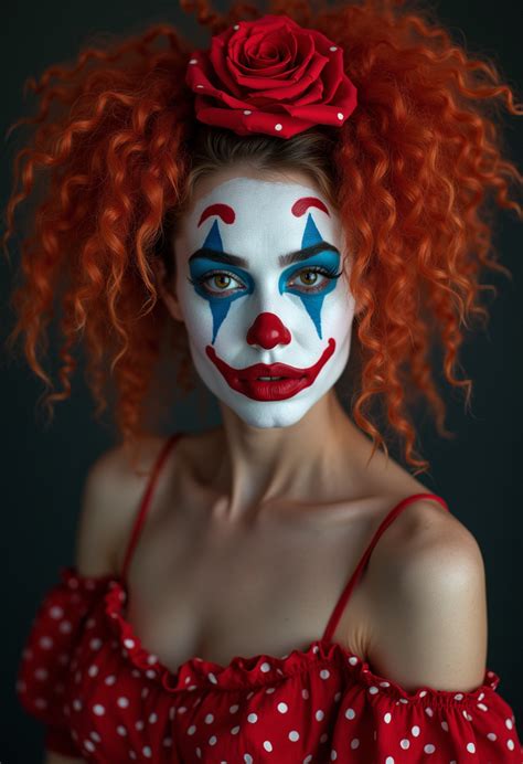 Woman As A Clown With Clown Makeup 11650252 Royalty Free Ai