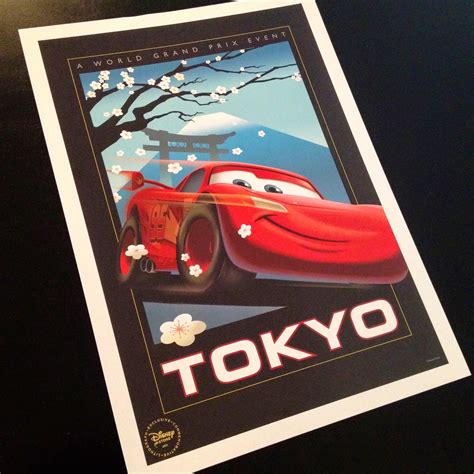 Dan The Pixar Fan Cars 2 Disney Store Lithograph Travel Poster