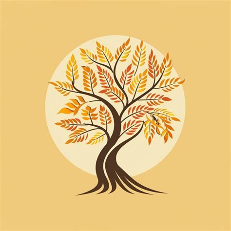 Wheat Tree Vector Logo Isolated On Background Premium Ai Generated Image