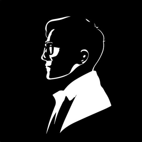남자 얼굴 실루엣 벡터 파일 프리미엄 벡터
