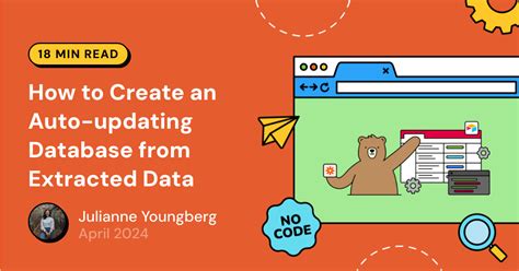 How To Create An Auto Updating Database From Extracted Data
