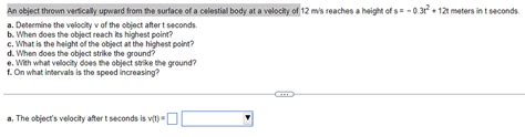 [solved] an object thrown vertically upward from the surf
