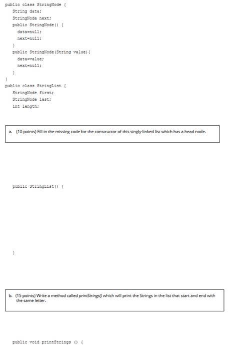 Solved Public Class Stringnode String Data Stringnode