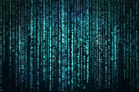 Premium Photo Abstract Digital Data Blue Matrix