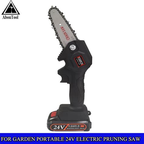 휴대용 미니 전기 가지치기 톱 전기 목공 톱 정원 벌목 전기 체인 톱 리튬 배터리 24v Aliexpress