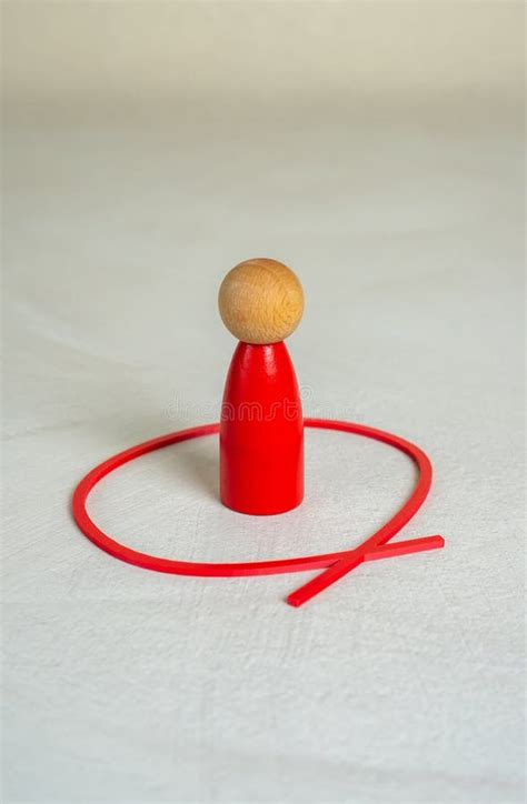 The Red Man Is Outlined By A Red Line Limit Yourself Find Your Place