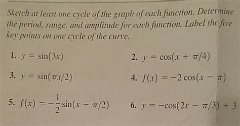 Solved Sketch At Least One Cycle Of The Graph Of Cach Chegg