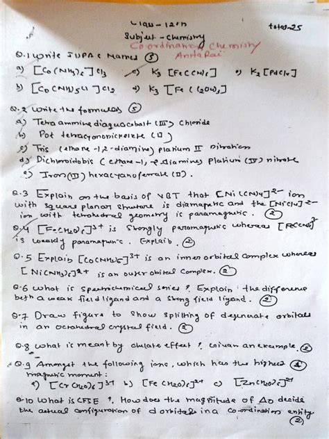 Coordinatn Compound Assignment Pdf